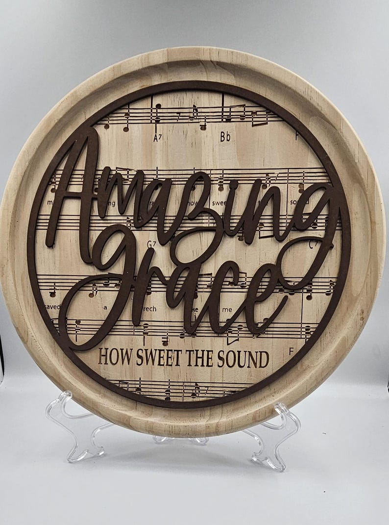 Amazing Grace Round Sign Stand Included - Etsy
