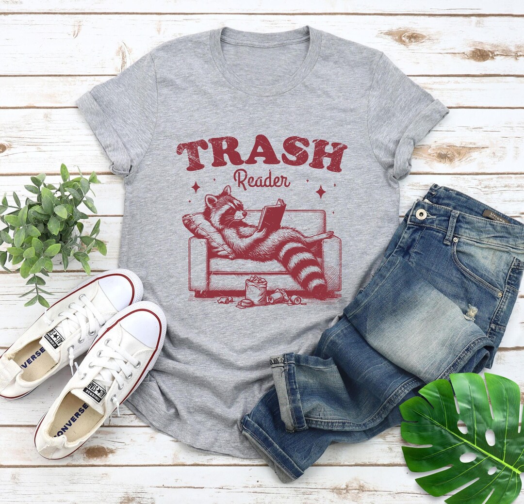 Raccoon Reading Shirt, Funny Bookish Tee for Smut Readers, Bookworm ...
