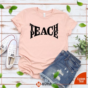 TEACH PEACE Shirt Teacher Shirt PEACE Shirt-back to School-teacher ...
