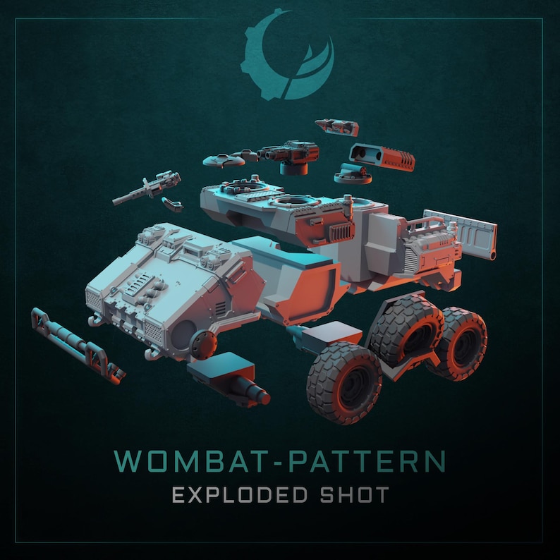 Wombat-pattern ATCV - Sci Fi/modern - Modular - Magnet Ready - Etsy