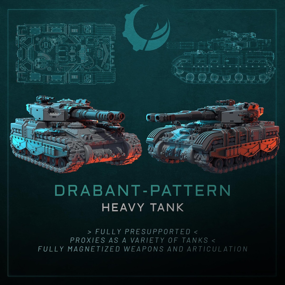 Drabant-pattern Heavy Tank - Sci Fi/modern - Modular - Magnet Ready - Etsy