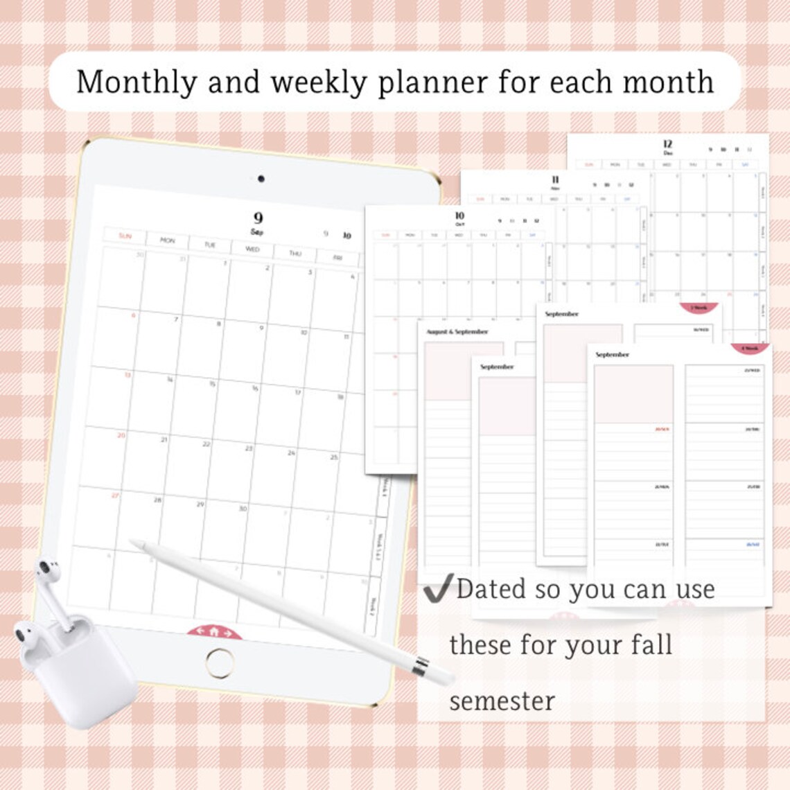 College Student Semester Planner, Academic Planner, Printable, Semester ...