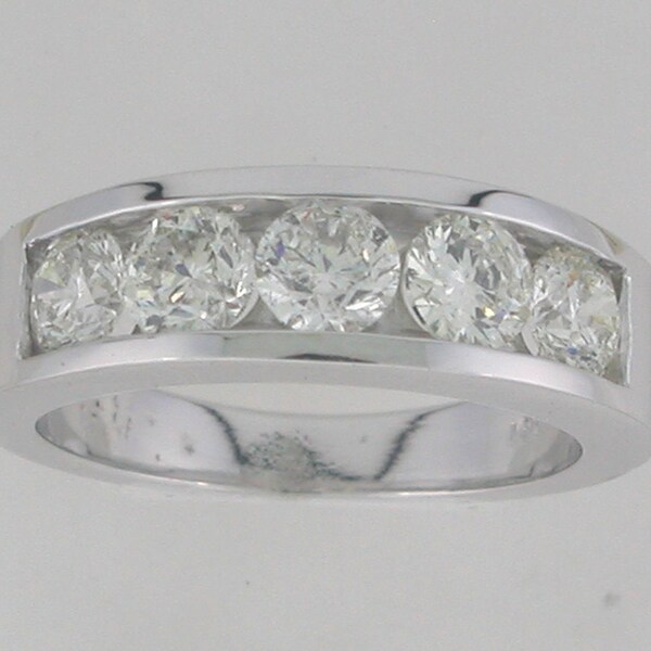 Diamond Channel Set Wedding Band - Etsy