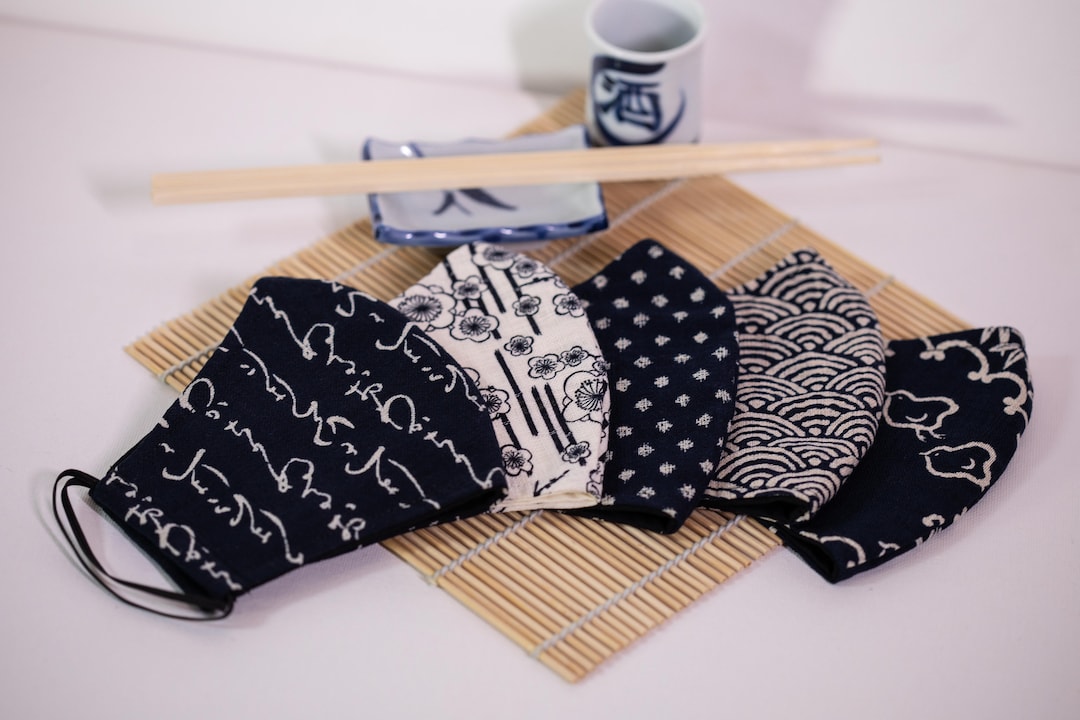 Japanese Homespun Indigo Face Masks: Asian Cotton Set of 5 - Etsy