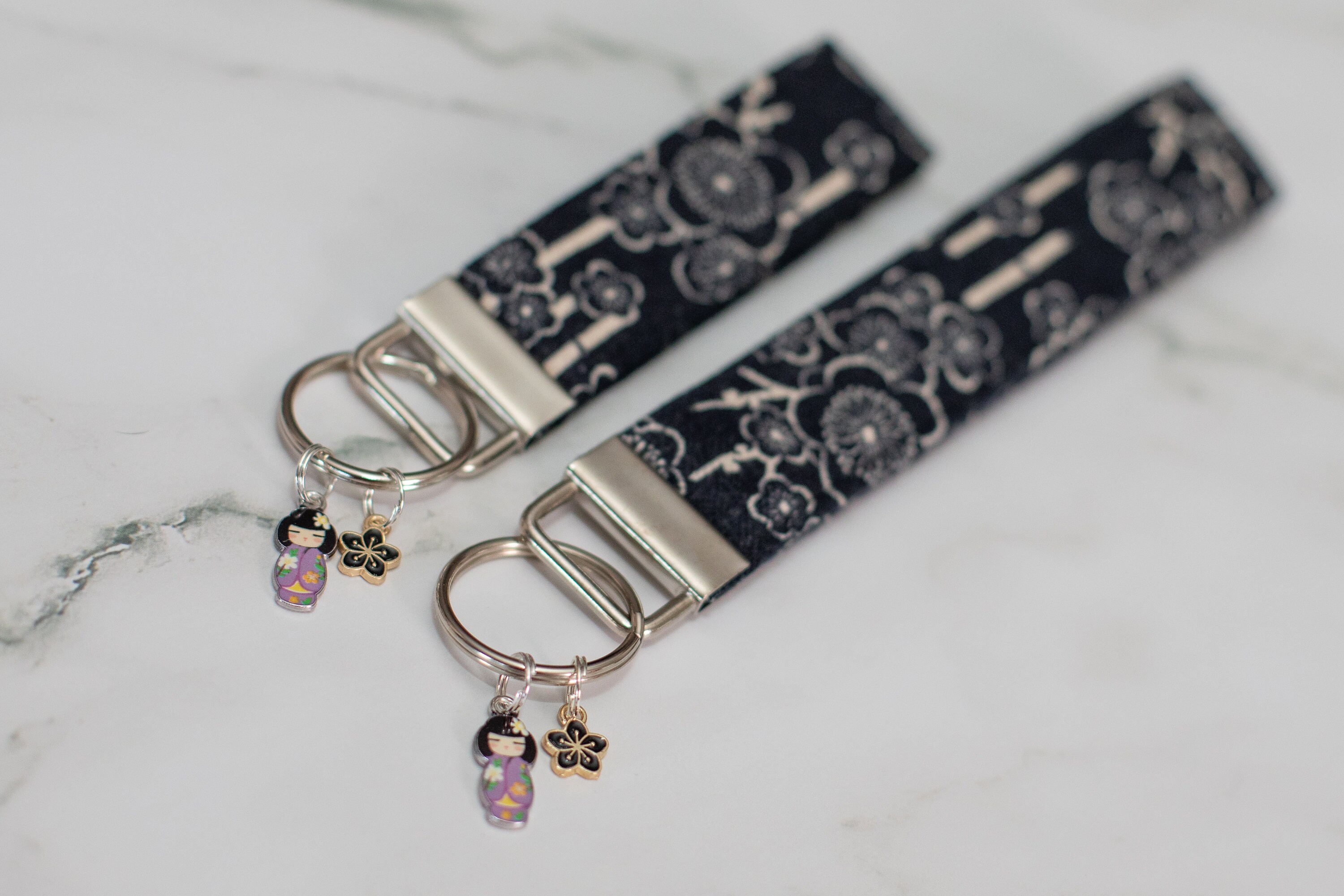 Asian Oriental Handmade Key Fob With Kawaii Charms (wristlet or Mini ...