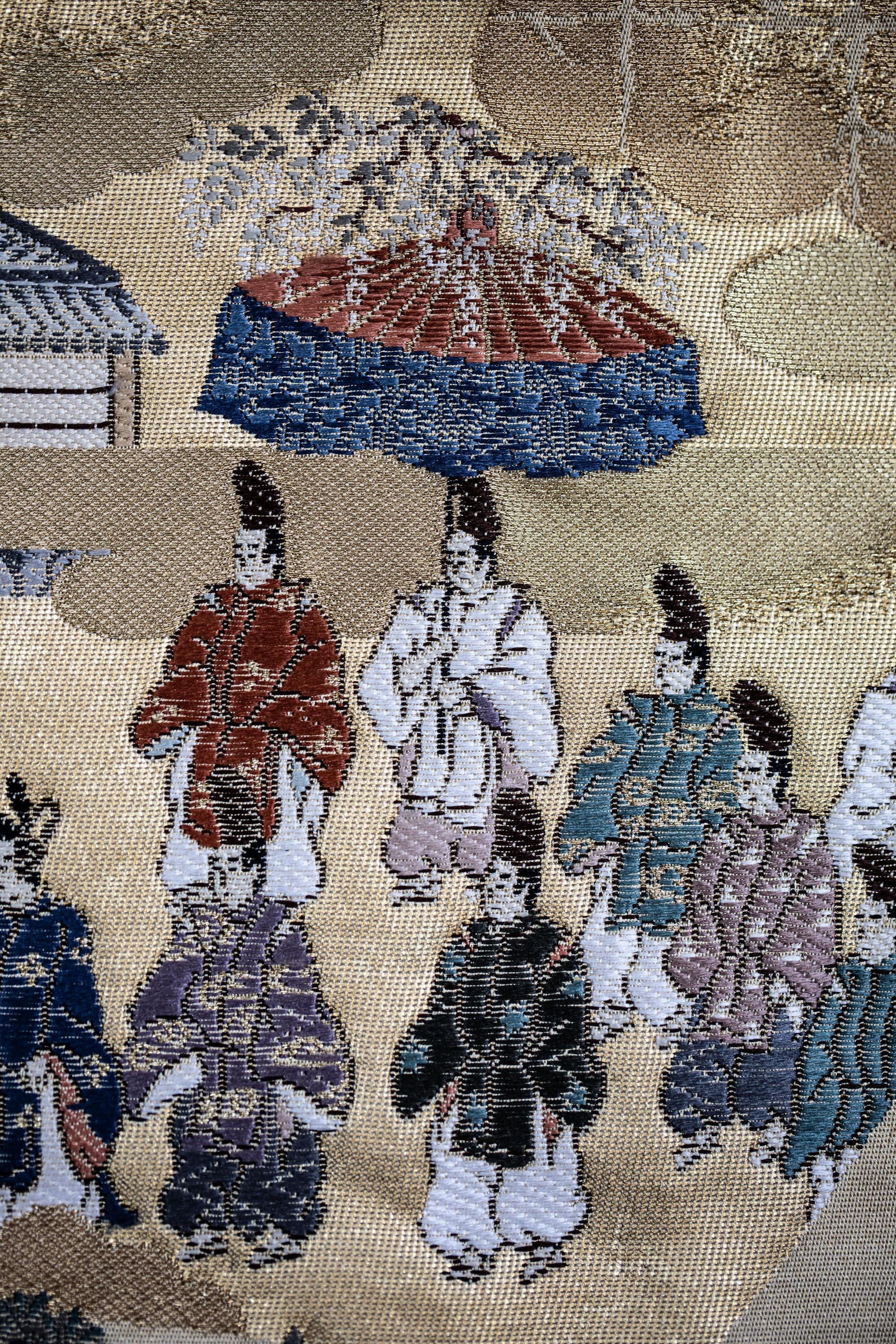 Japan Vintage Silk Obi Upcycle Wall Art Hanging/ Scenes in and Around ...