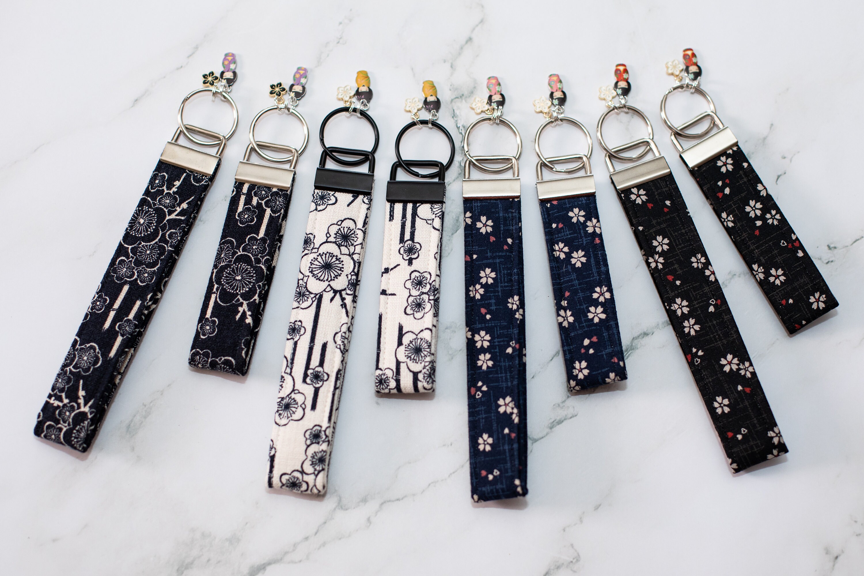 Asian Oriental Handmade Key Fob With Kawaii Charms (wristlet or Mini ...