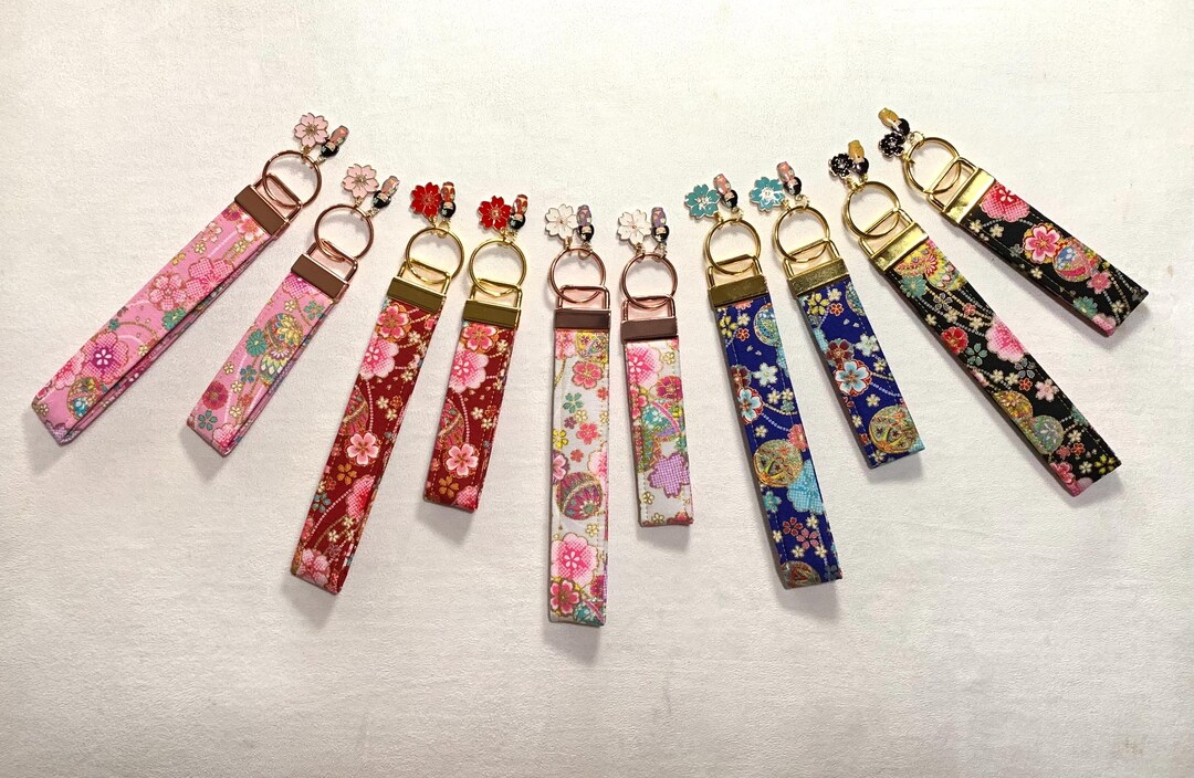 Asian Oriental Handmade Key Fob With Cute Charms (wristlet or Mini Size ...