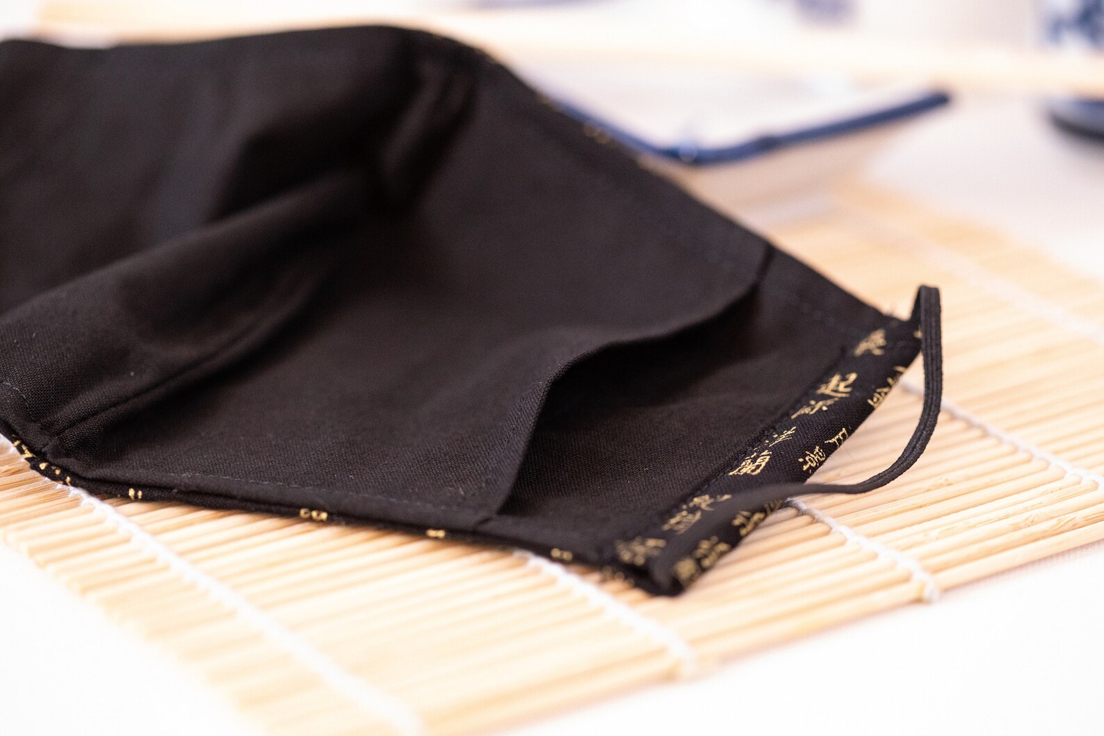 Asian Oriental Calligraphy Face Mask black Gold Kanji 100% | Etsy