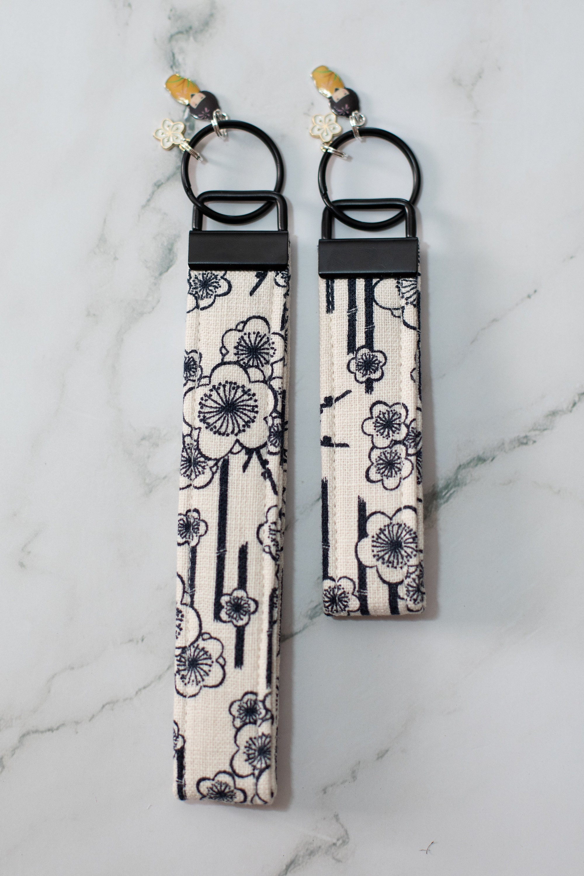 Asian Oriental Handmade Key Fob With Kawaii Charms (wristlet or Mini ...