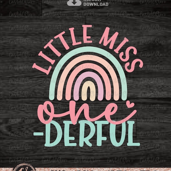 Little Miss Onederful Rainbow Svg - Etsy Australia