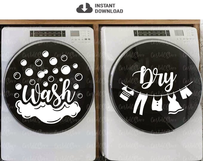 Wash Dry Svg Washer Dryer Svg Wash and Dry Sign Laundry - Etsy