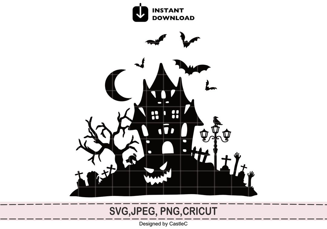 Halloween Castle Svg, Haunted House Svg, Halloween Png, Halloween Cut ...