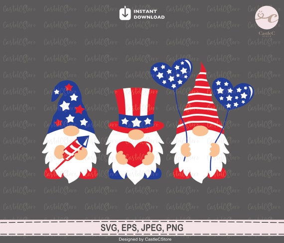 4th of July Gnomes Svg Patriotic Gnomes Independence Day | Etsy