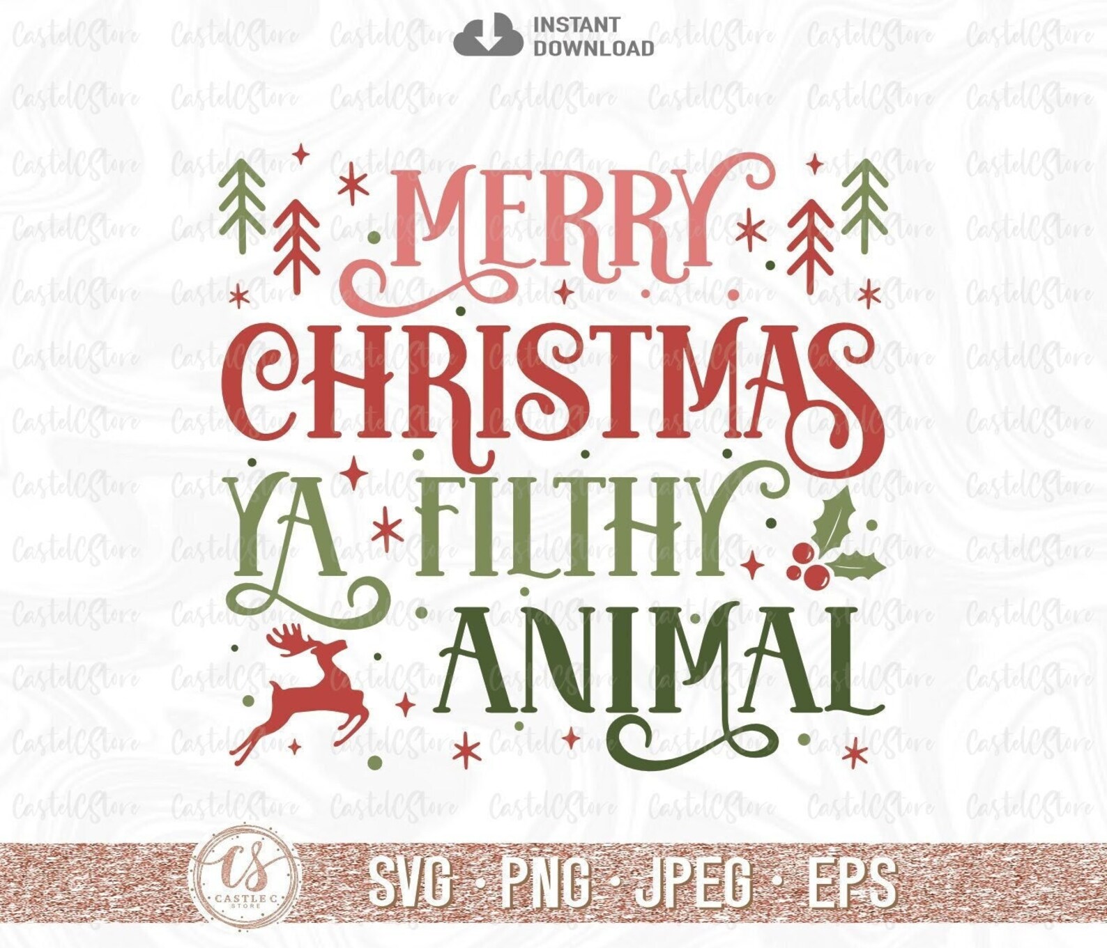 Merry Christmas Ya Filthy Animal Svg Christmas Svg Ya - Etsy