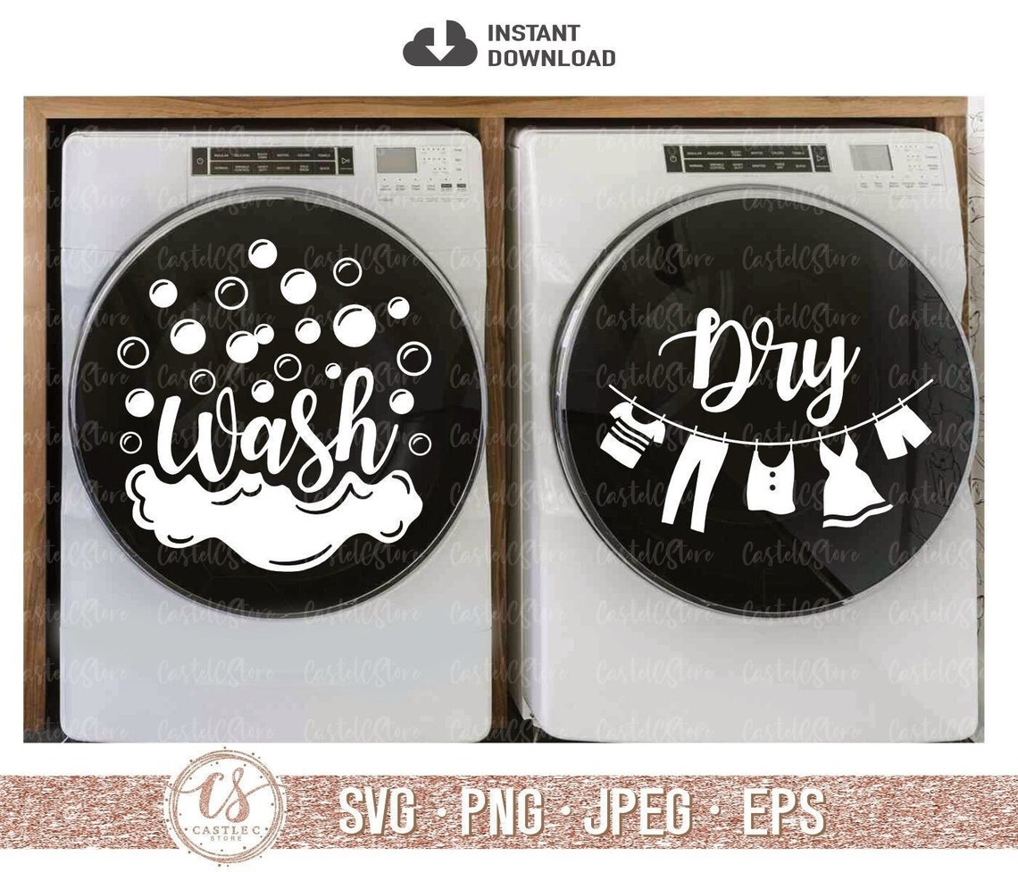Wash Dry Svg Washer Dryer Svg Wash and Dry Sign Laundry - Etsy