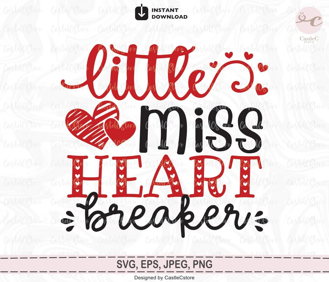 Little Miss Heart Breaker Svg, Valentine's Day, Valentines for Baby ...