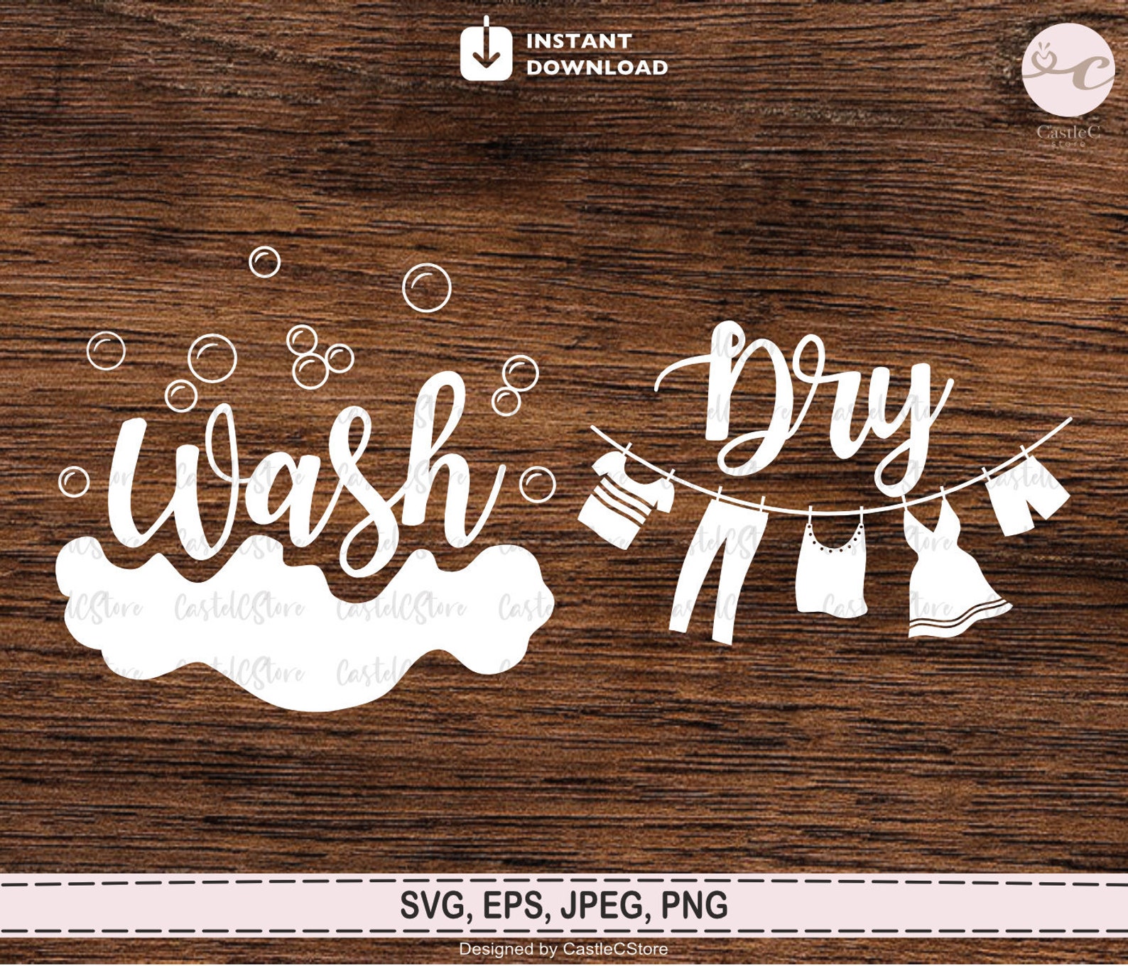Wash Dry Svg Washer Dryer Svg Wash and Dry Sign Laundry | Etsy