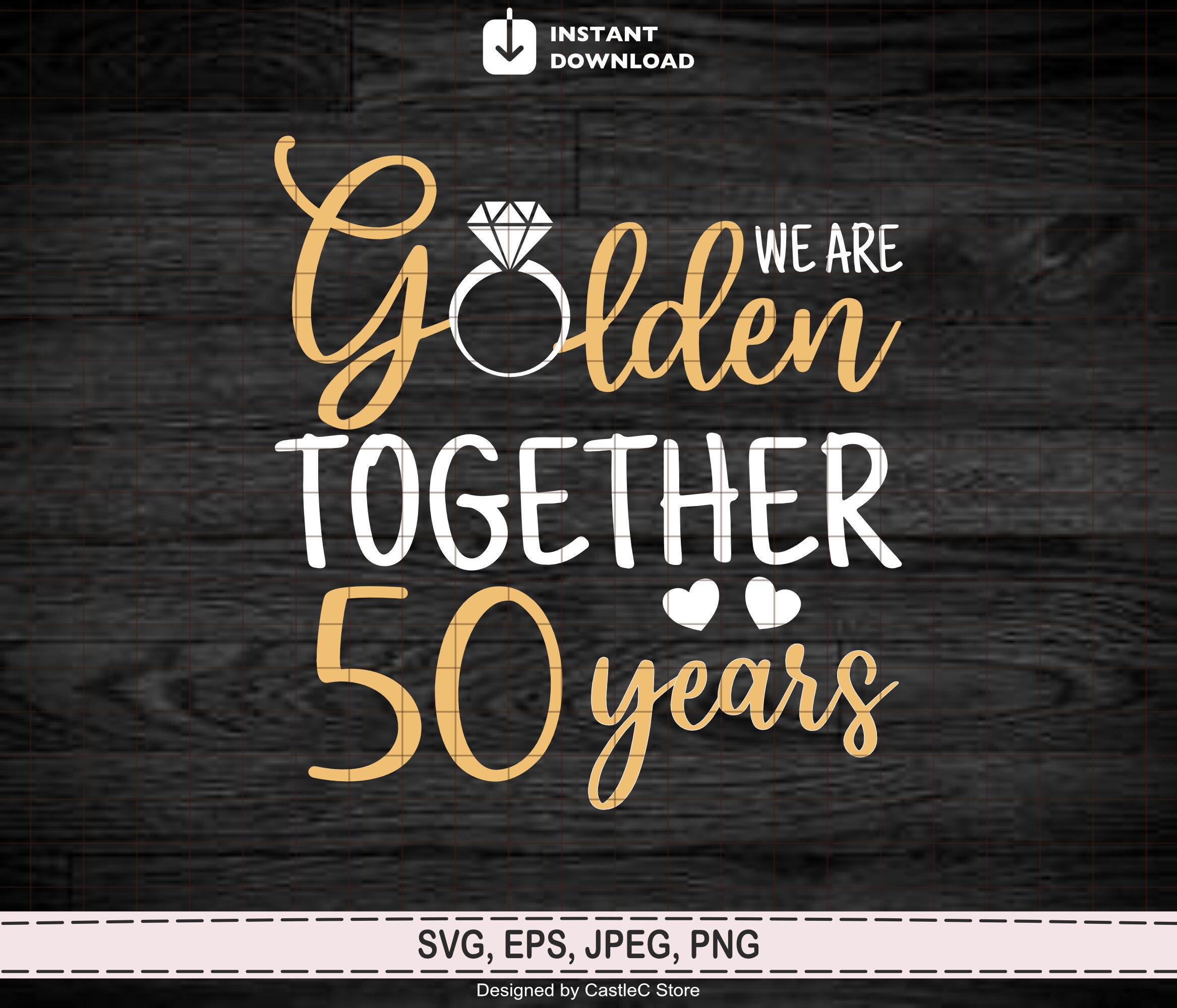 50th Wedding Anniversary svg Romantic For Couples 50 Golden | Etsy