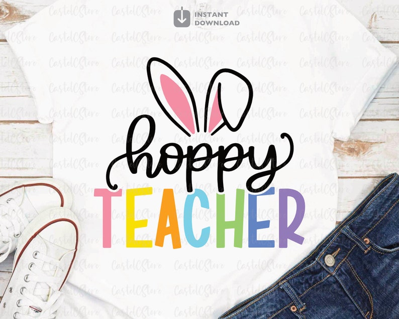 Hoppy Teacher Svg Teacher Easter Shirt Svg Png Funny - Etsy