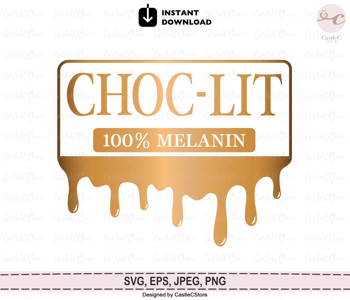 Choc LIT 100% Melanine SVG Choclit Svg Melanine Svg | Etsy