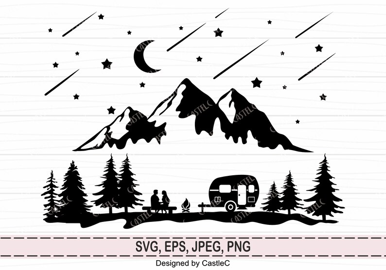 Mountain Svg, Mountain and Forest Svg, Camping Outdoors Adventure Svg ...