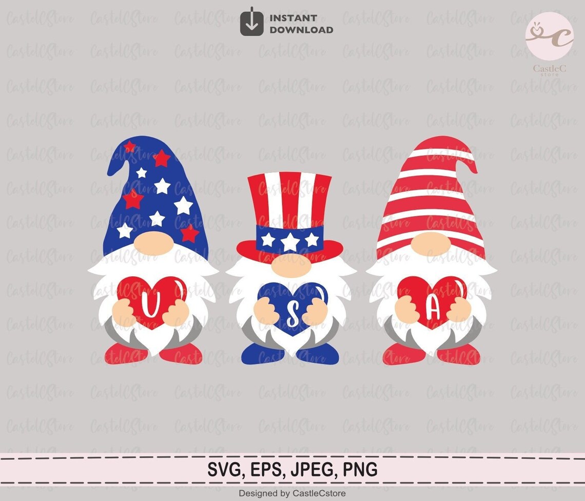 Patriotic Gnomes Svg 4th of July Gnomes Svg Png - Etsy