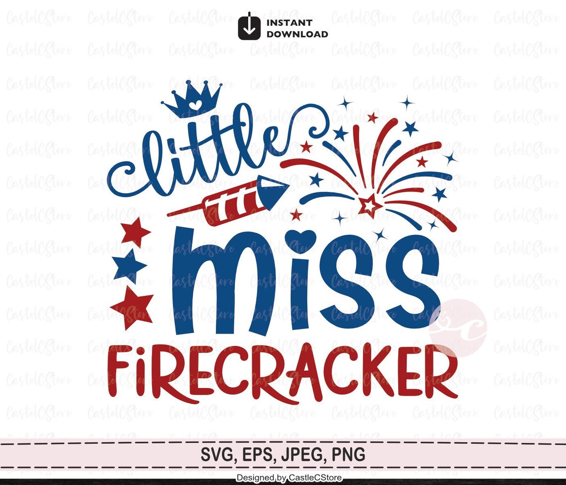 Little Miss Firecracker Svg 4th of July Svg Patriotic Svg | Etsy
