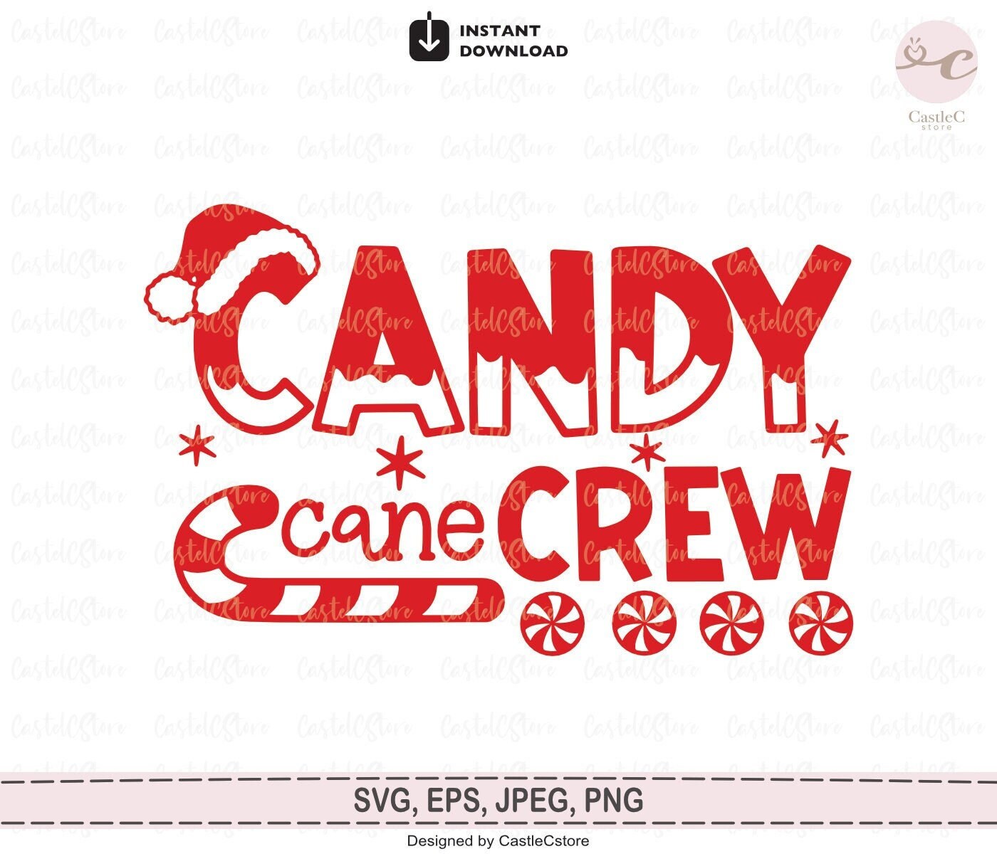 Candy Cane Crew Svg Png Merry Christmas Christmas Svg | Etsy