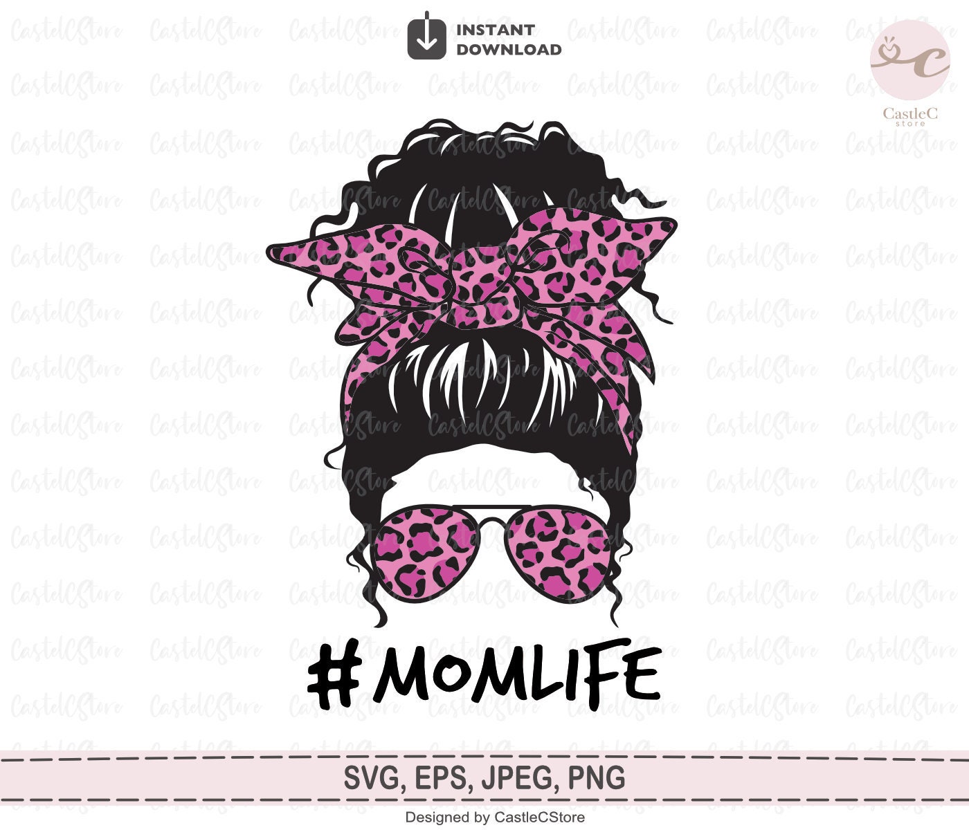 Mom Life Svg Mom Life Pink Leopard Svg Momlife Png Girl - Etsy