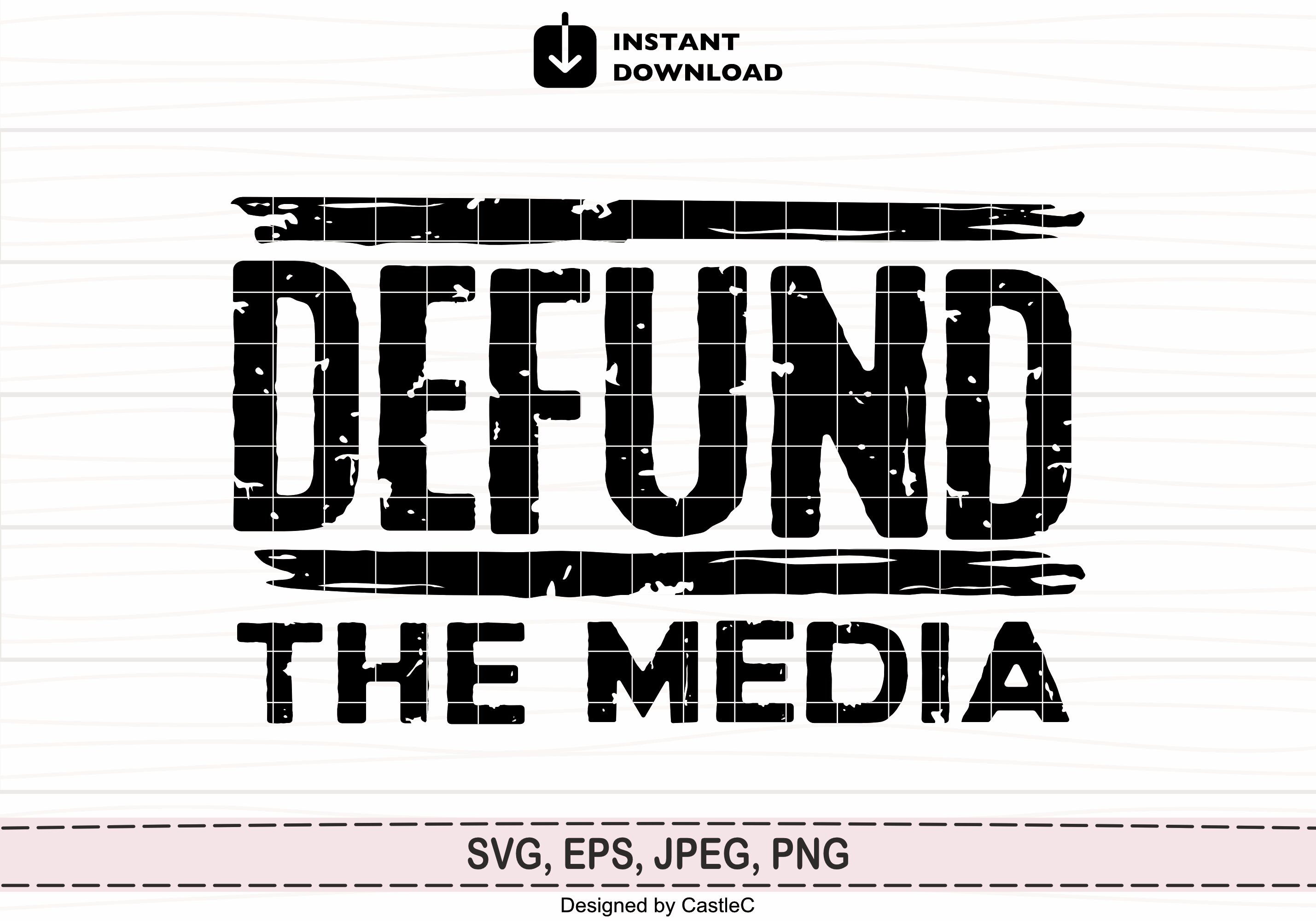 Defund the Media Svg 2 Colors Black and White Fake New | Etsy