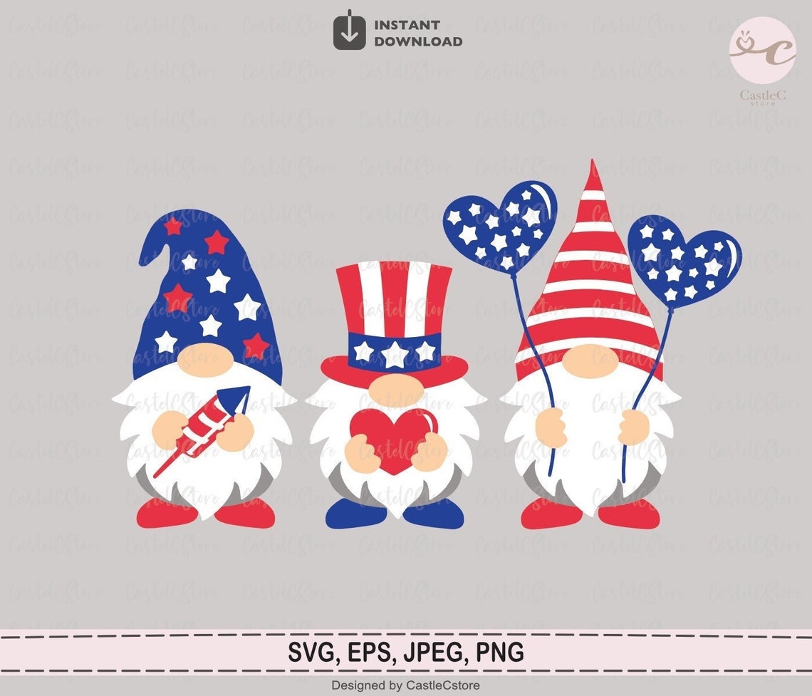 4th of July Gnomes Svg Patriotic Gnomes Independence Day - Etsy