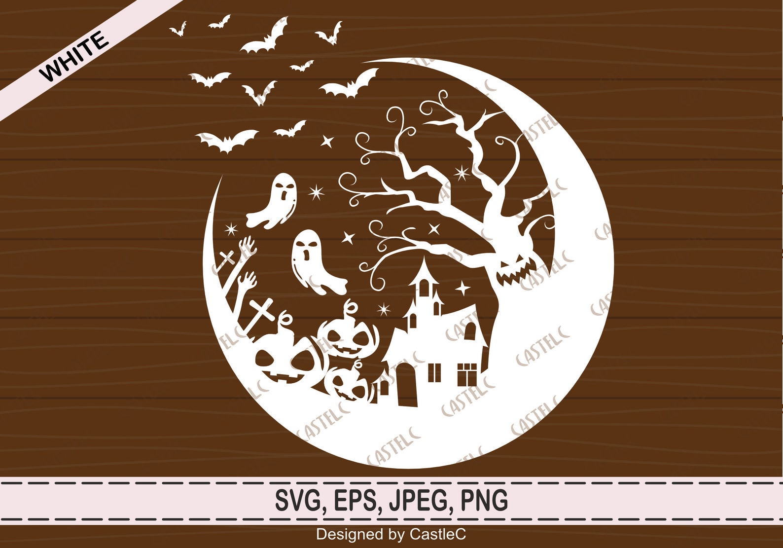 Halloween Spooky Tree Halloween Svg Haunted House Svg - Etsy