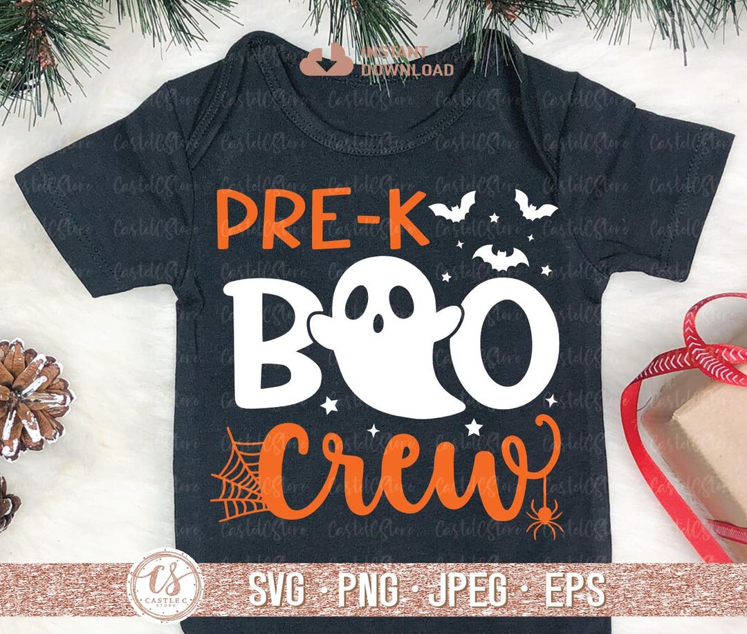 Pre-k Boo Crew, the Boo Crew Svg, Matching Family Halloween, Kids ...