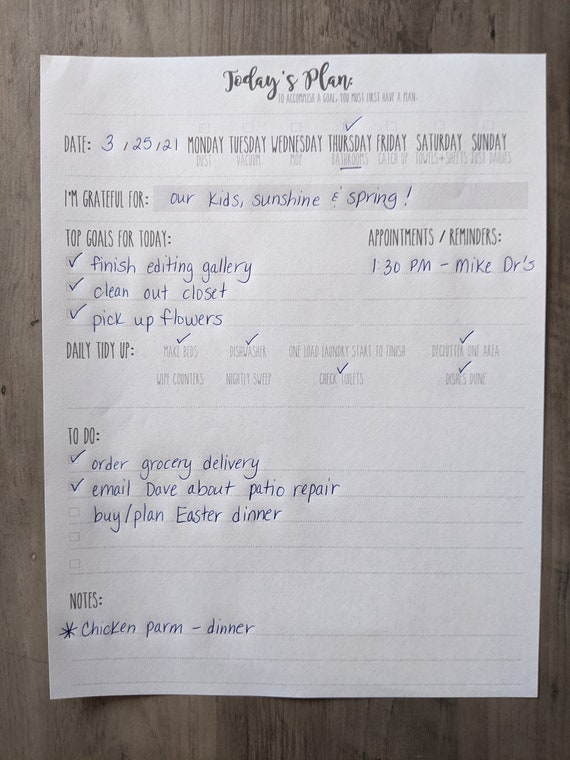 Daily Planner Printable Farmhouse Style Includes Easy - Etsy