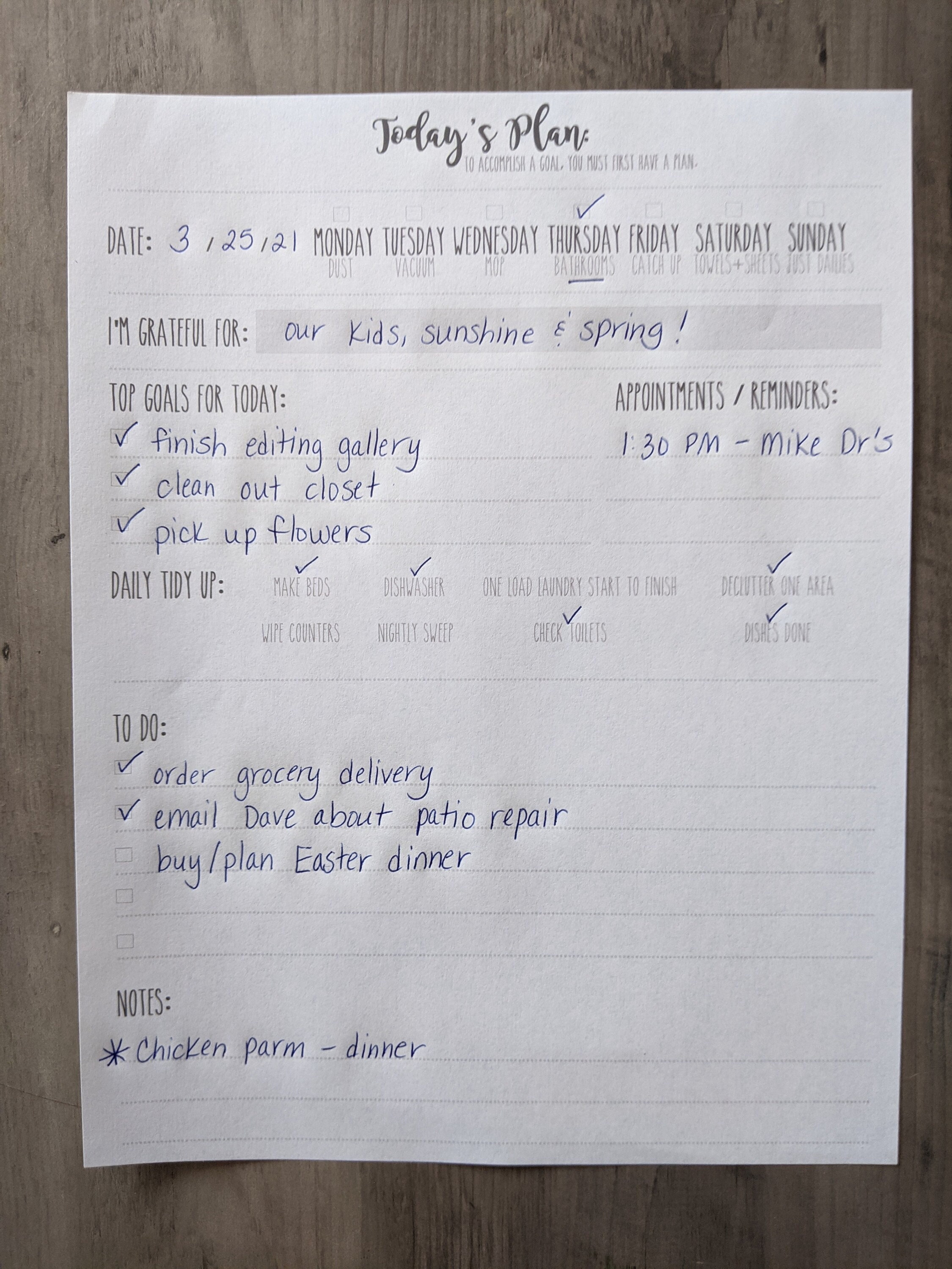 Daily Planner Printable Farmhouse Style Includes Easy Chore Routine - Etsy