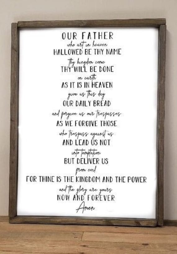 The Lords Prayer Our Father Christian Prayer Printable - Etsy