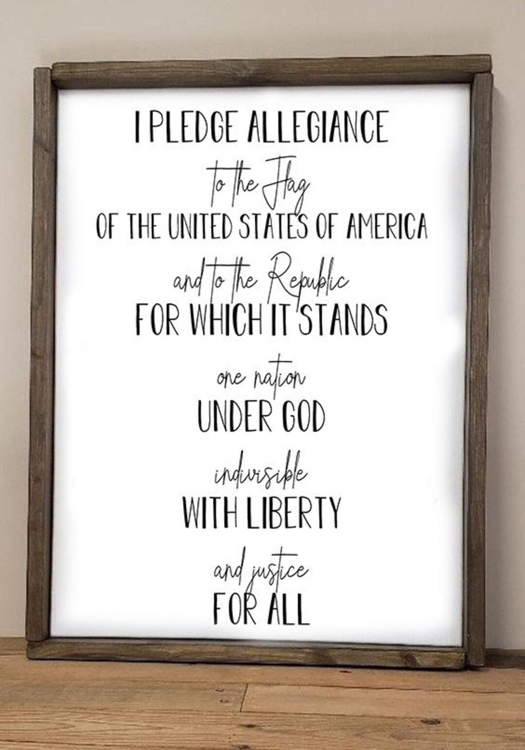Pledge of Allegiance Print | 4th of July | Memorial Day | Veteran's Day ...