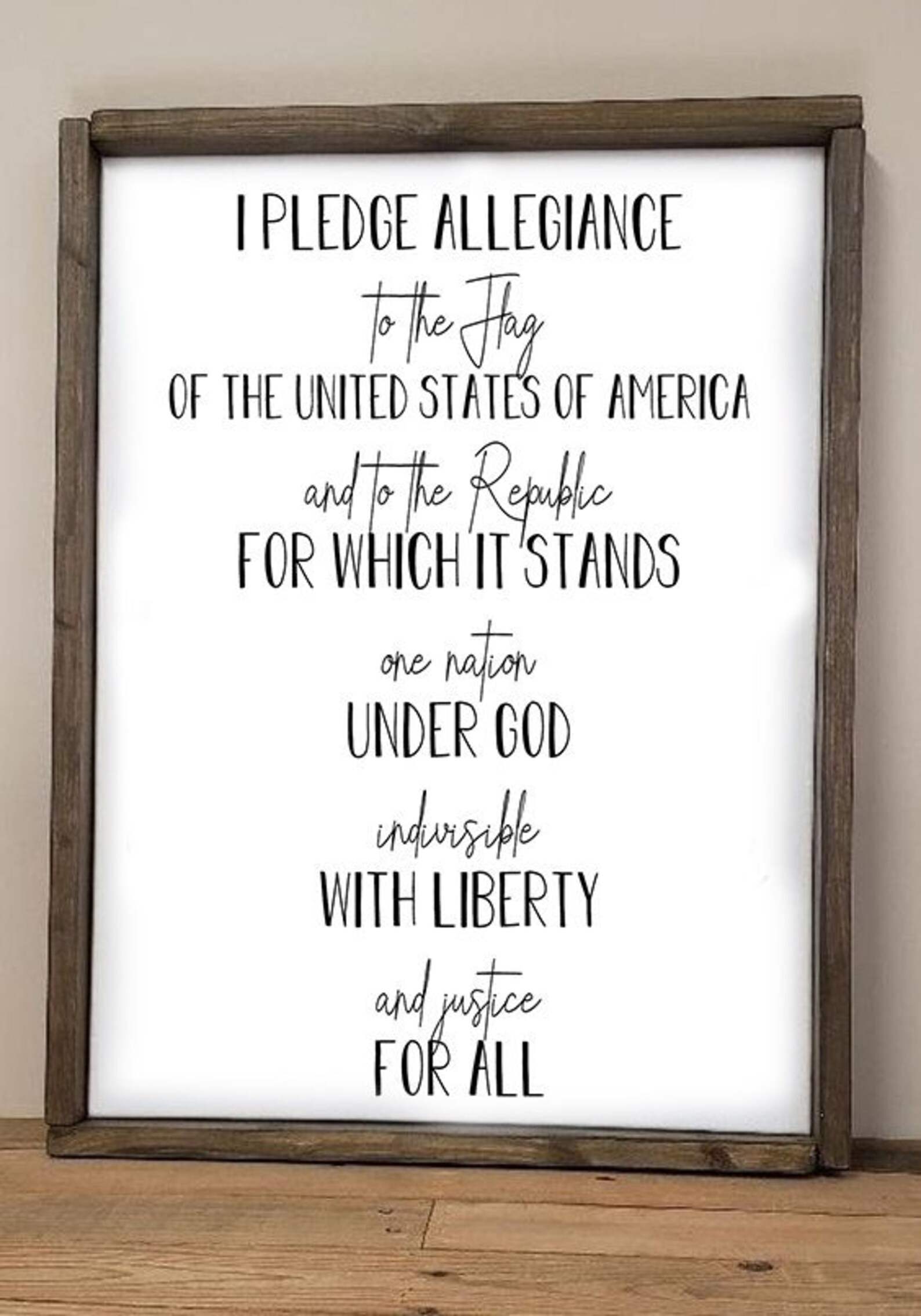 Pledge of Allegiance Print | 4th of July | Memorial Day | Veteran's Day ...
