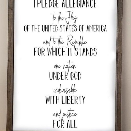 Pledge of Allegiance Print 4th of July Memorial Day - Etsy