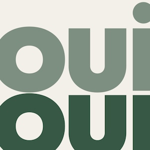 Oui Oui Poster, French Print, Green Print, Bathroom Print, Quote Wall ...
