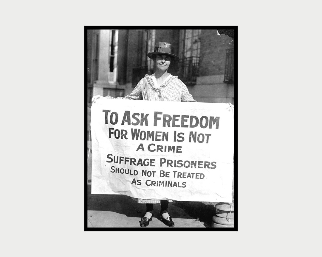 Women's Suffrage Poster, Black and White, Vintage Print, Feminist Wall ...