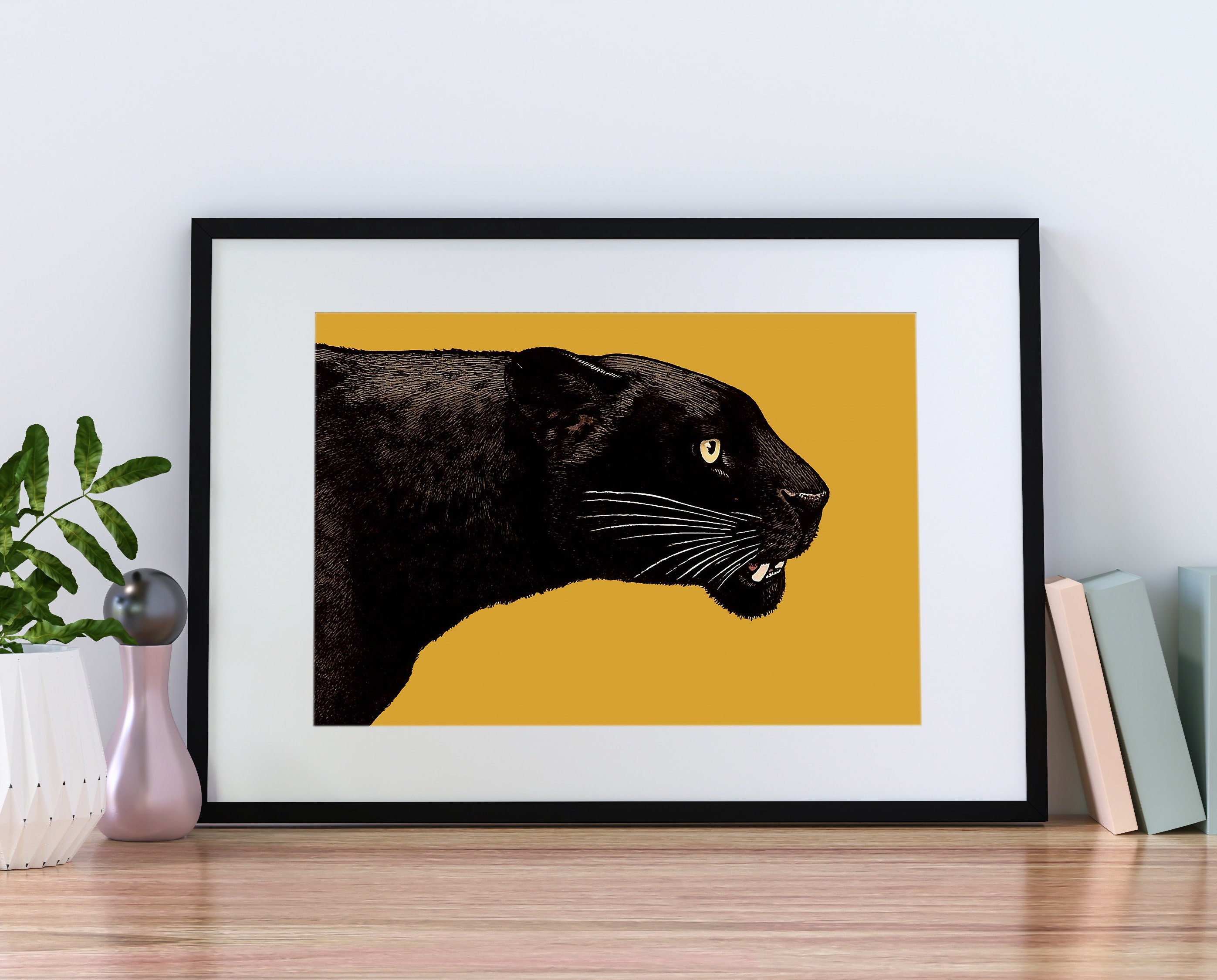 Schwarzer Panther Poster japanische Kunstdruck Vintage - Etsy.de