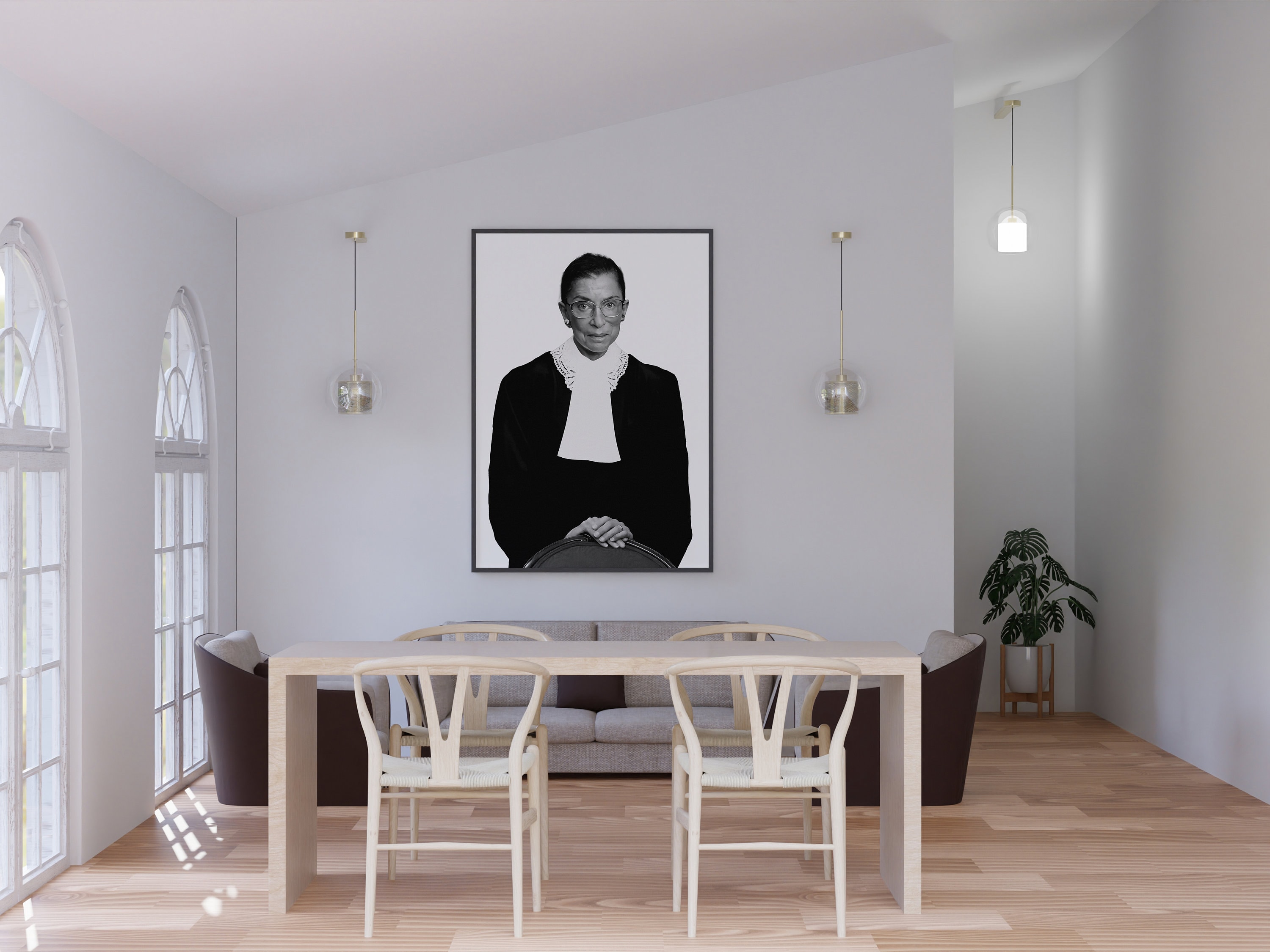 RBG Ruth Bader Ginsburg Poster, Black and White, Feminist Print, Civil ...
