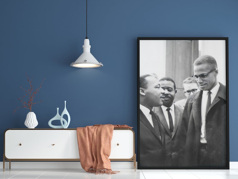 Martin Luther King Malcolm X Poster Print Black and White - Etsy