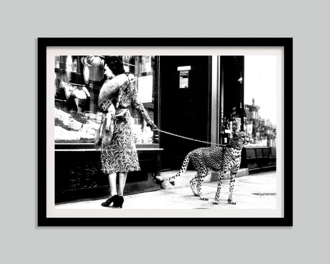 Leopard on a Leash Print, Feminist Poster, Cheetah Print, Black and ...