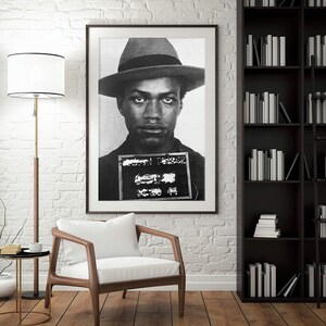 Malcolm X Mugshot Poster, Black and White, Celebrity Mugshot, Vintage ...