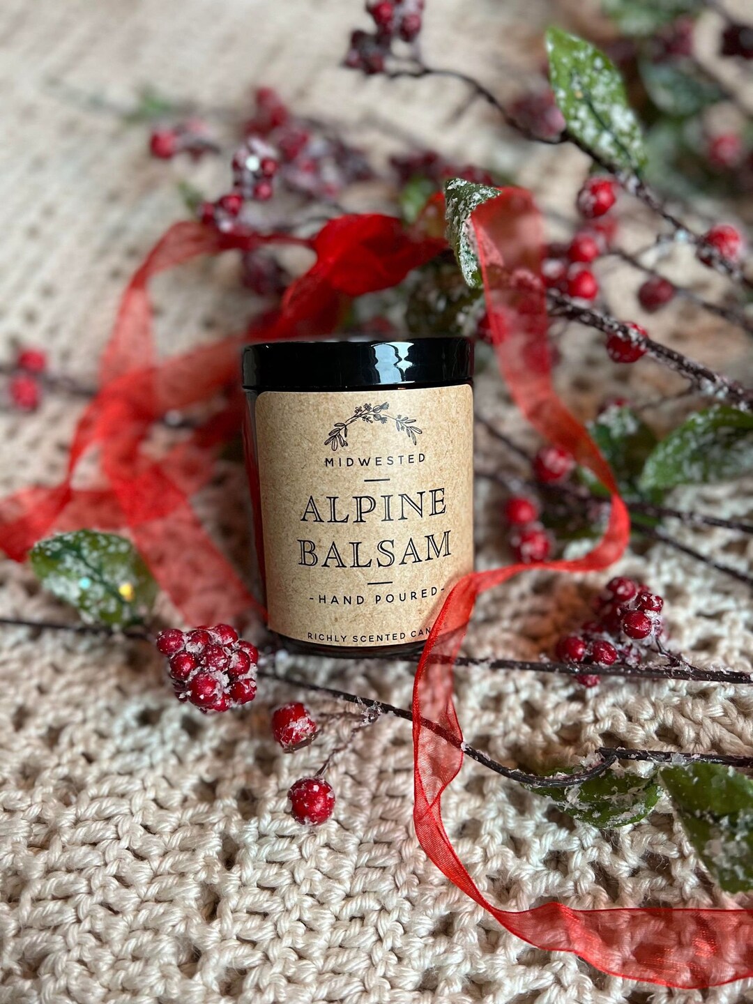 Alpine Balsam Candle /christmas Candle/amber Jar Candle | Christmas ...