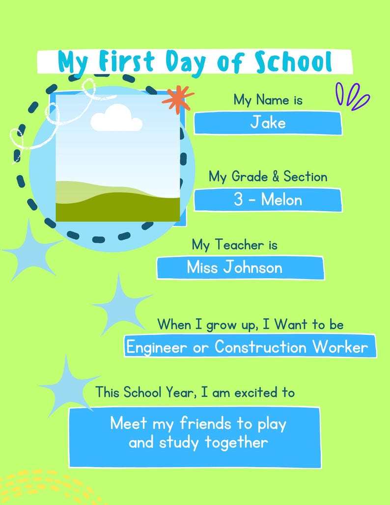 Editable First Day of School Sign | Canva Template | Printable Back to ...