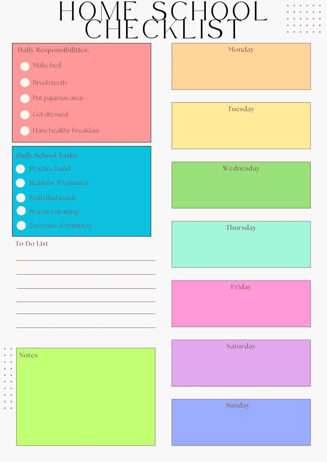 Editable Homeschool Checklist | Printable, Digital | Homeschool Planner ...